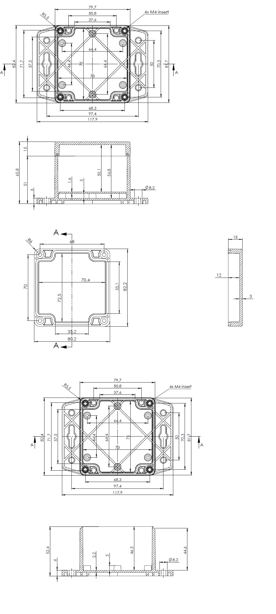 EVA-206WM IP Rated Electrical Enclosures, IP67 Wall Mounted, IP67 Wall ...